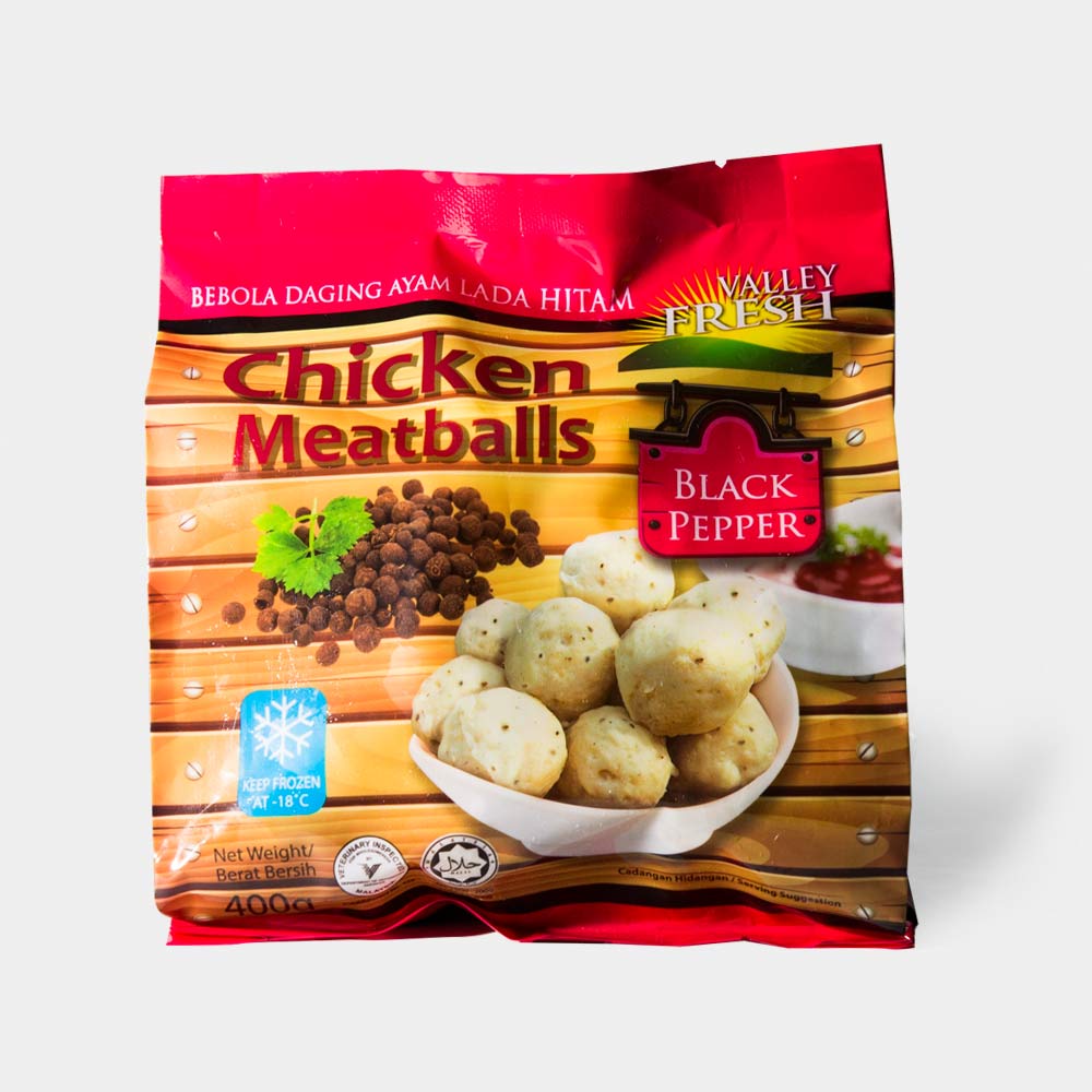 Chicken-Meatball-black-pepper-400g - HLRB Processing Sdn bhd