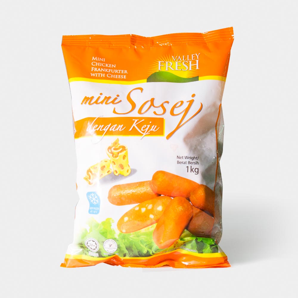 Mini-chicken-Frankfurter-with-Cheese-1kg - HLRB Processing Sdn bhd